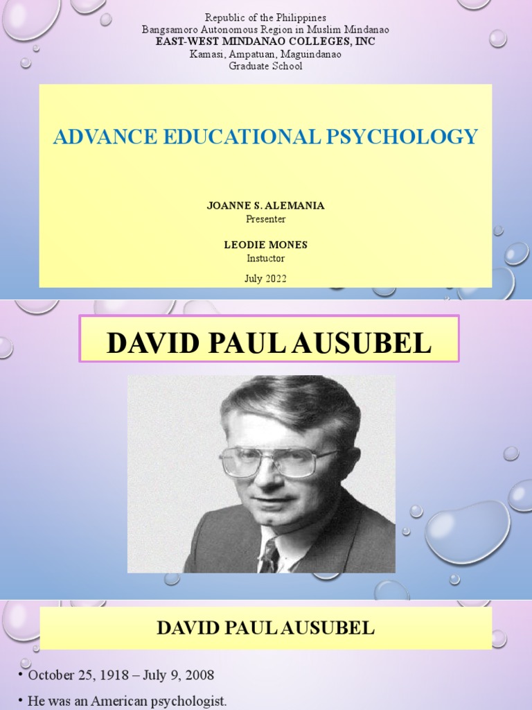 Ausubel's Meaningful Verbal Learning | PDF | Learning | Educational Psychology