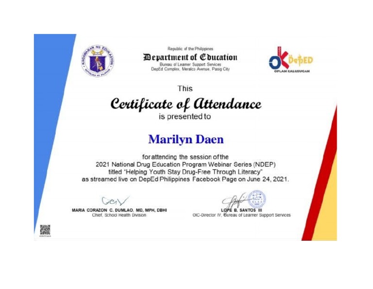 NDEP CERTIFICATE | PDF