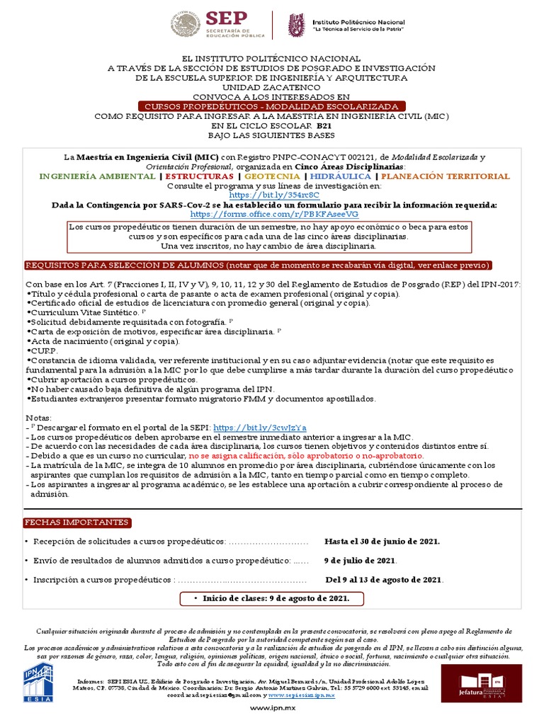 Convocatoria Prope B21 | PDF