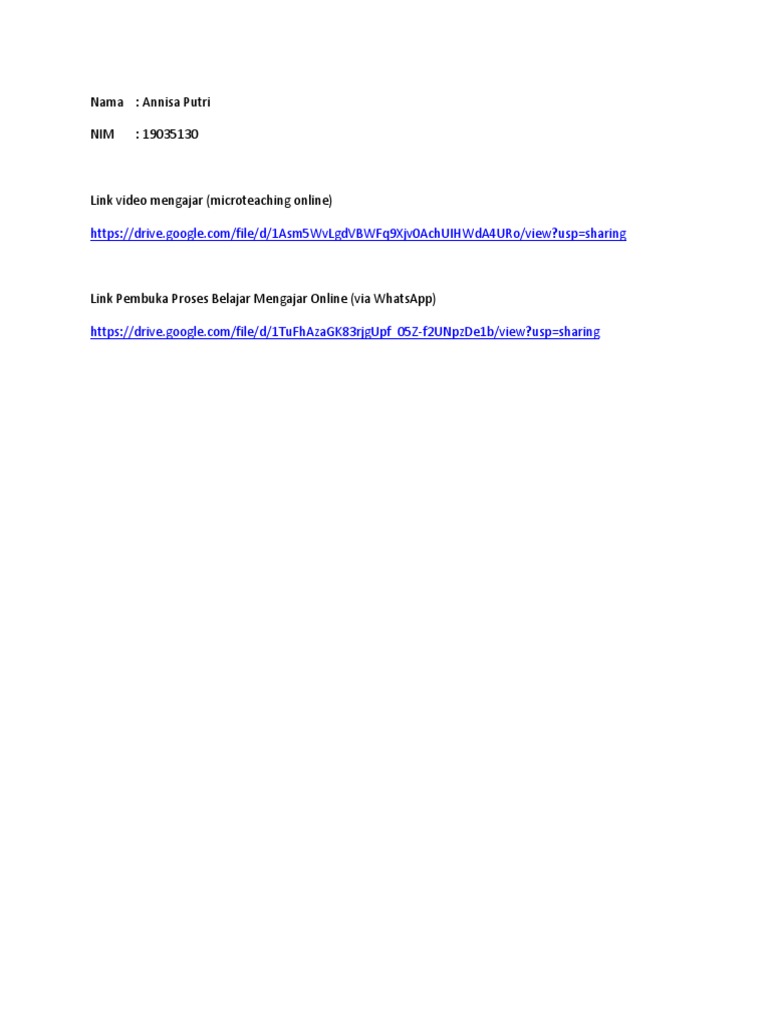 Annisa Putri 19035130 Video Mengajar | PDF