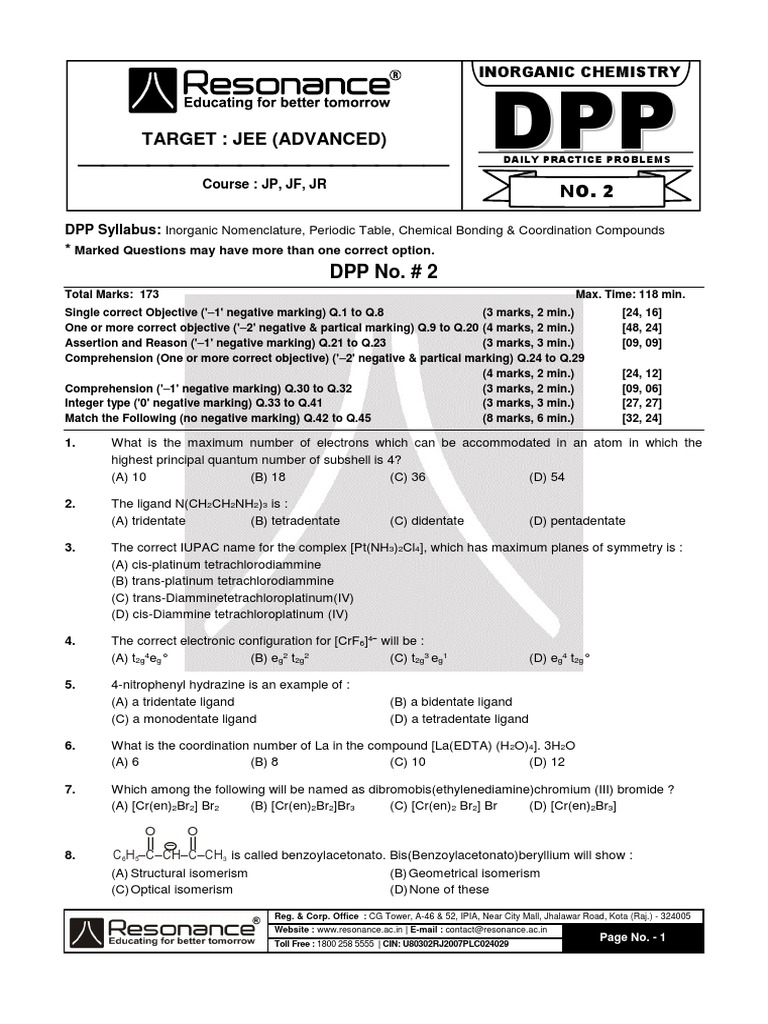 DPP No. 2 - (I) - PC | PDF | Coordination Complex | Ligand