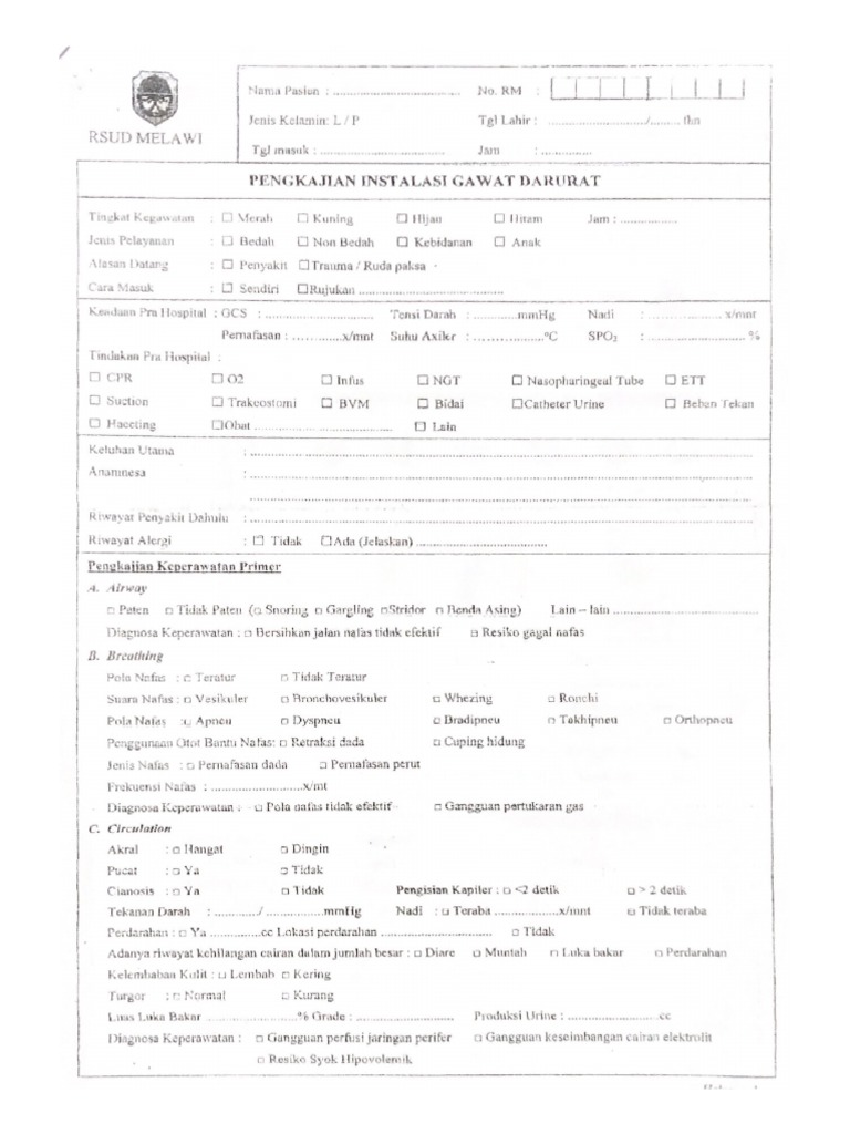 Lembar Pengkajian IGD-1 | PDF