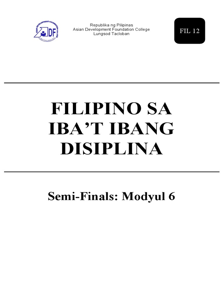 Fil 12 Modyul 06 | PDF