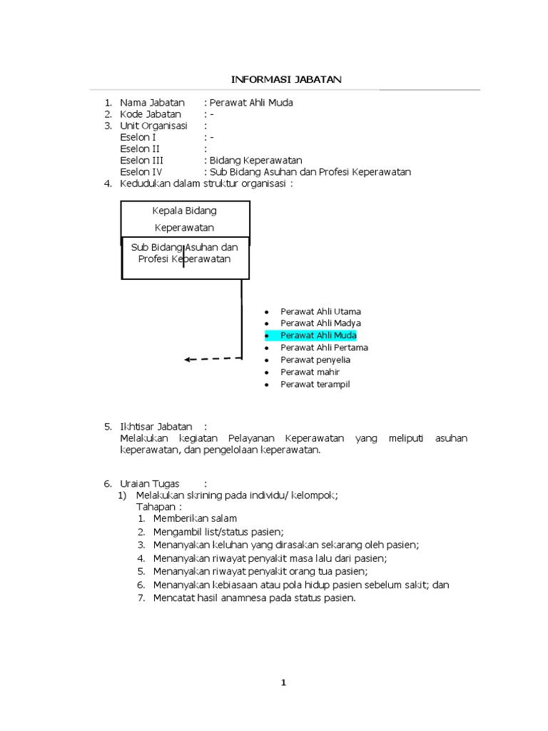 Anjab Perawat Ahli Muda | PDF