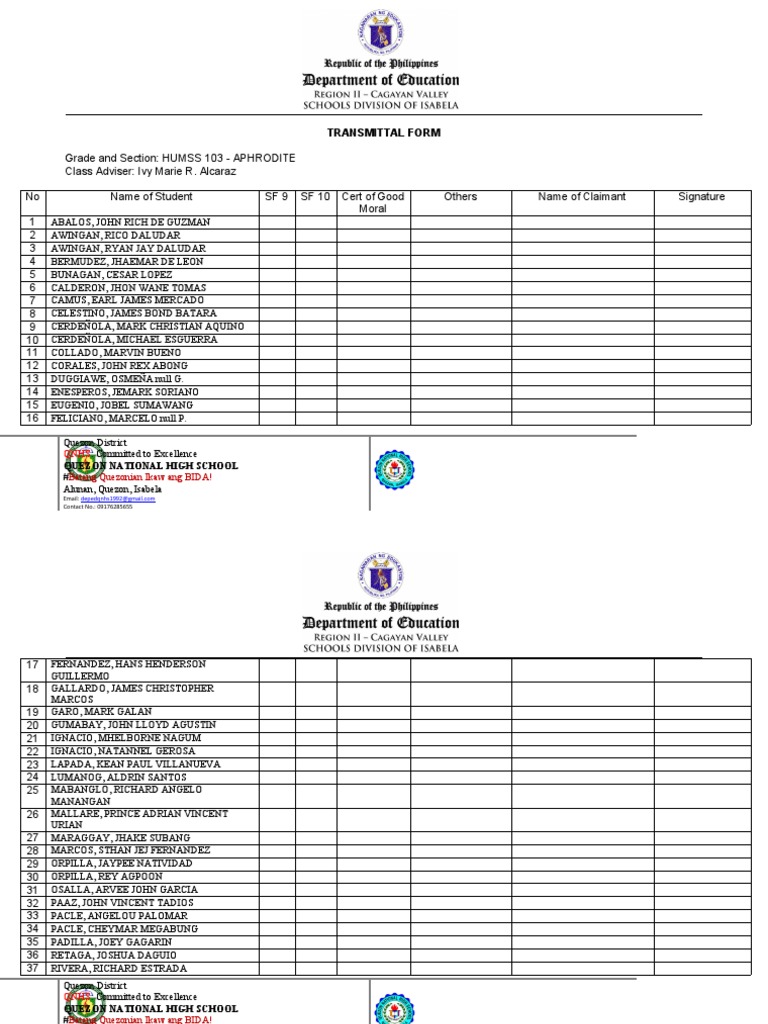 Transmittal Form | PDF