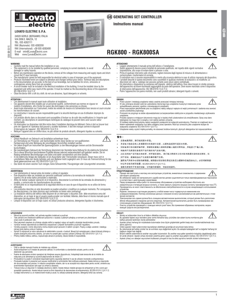 Lovato RGK 800 | PDF