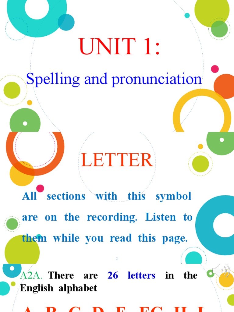 Unit 1:: Spelling and Pronunciation | PDF | Consonant | Spelling