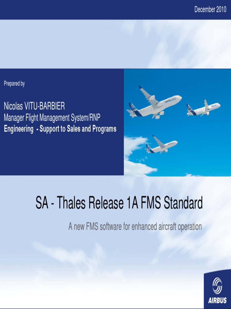 SA - Thales FMS Release 1A - X22PR0912956 - v5 | PDF | Aviation | Aircraft