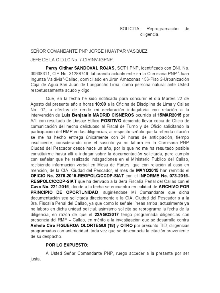 Solicita Reprogramacion | PDF | Justicia | Crimen y violencia