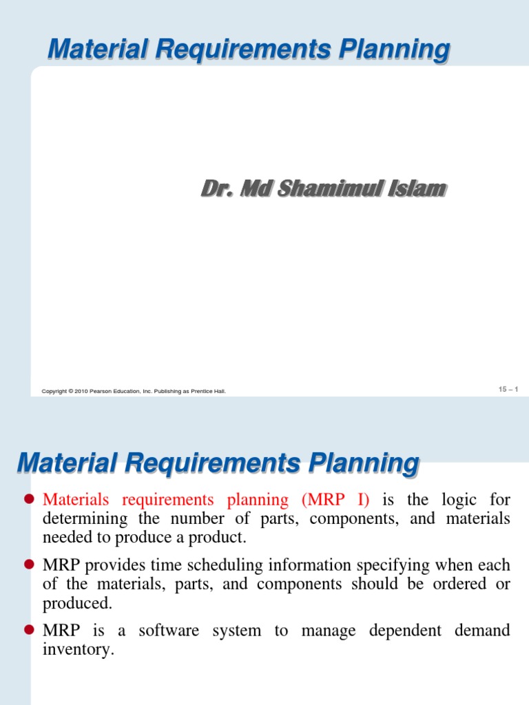 Material Requirements Planning | PDF | Enterprise Resource Planning ...