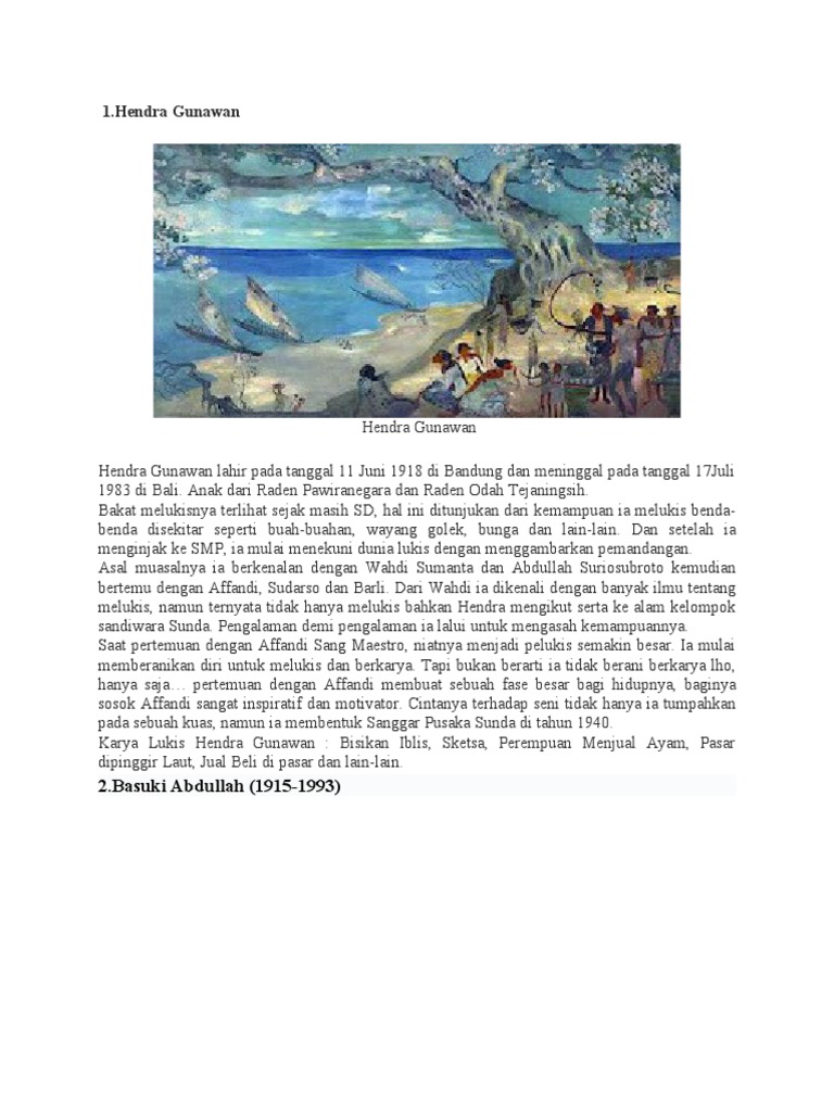 1.hendra Gunawan: 2.basuki Abdullah (1915-1993) | PDF | Seni | Klasik