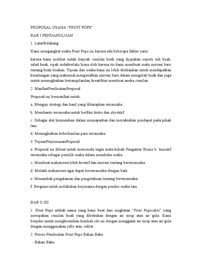 Proposal Usaha | PDF