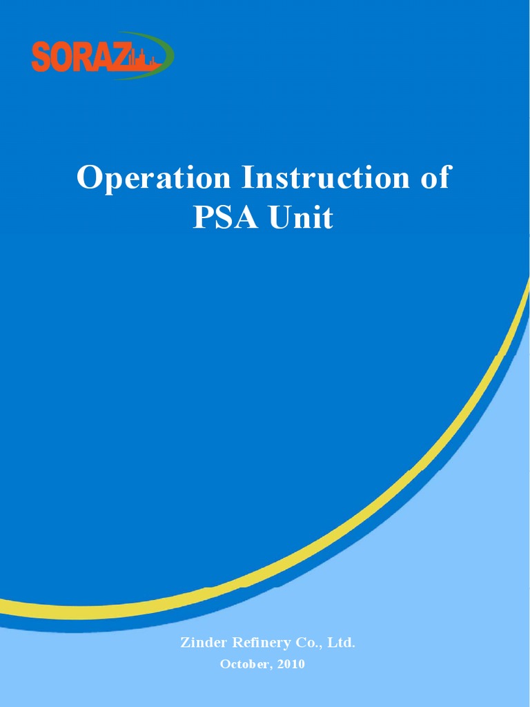 PSA Operation Manual | PDF | Adsorption | Valve