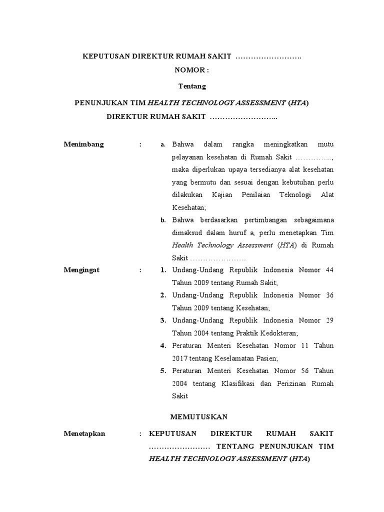 SK Tim Hta Rumah Sakit | PDF