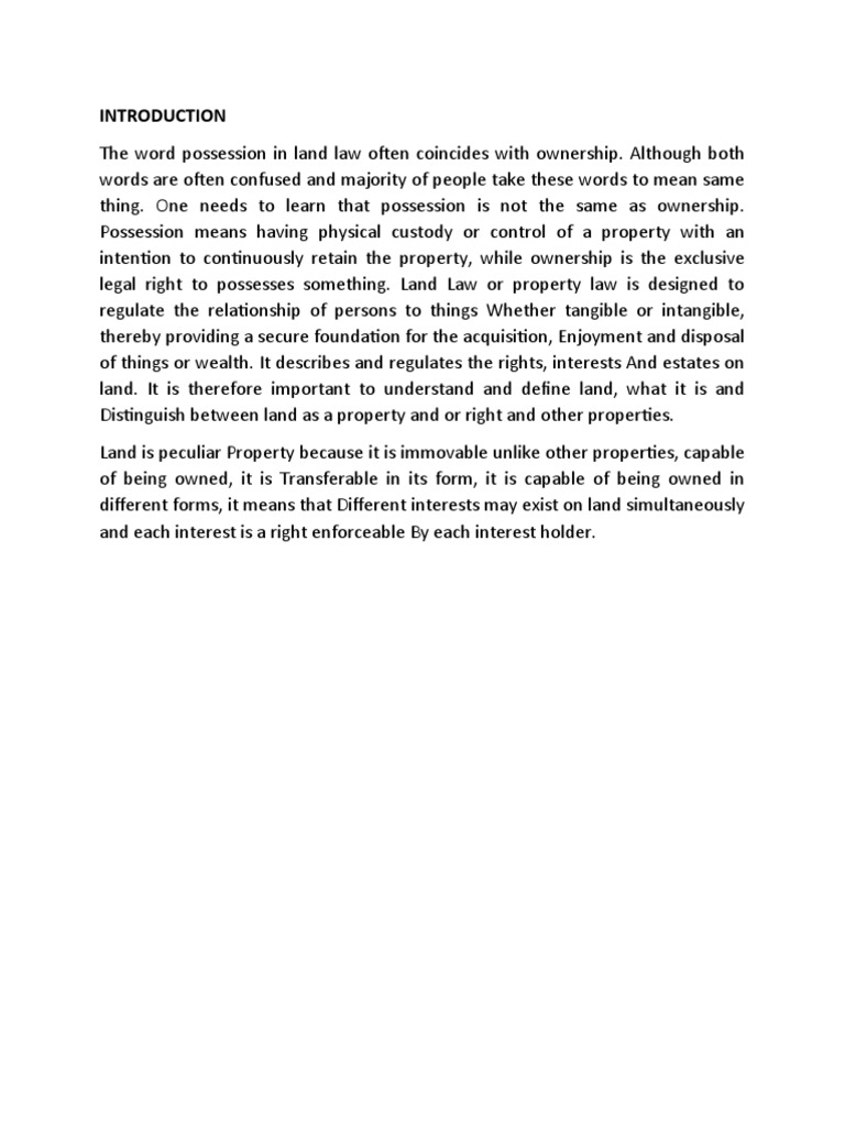 Ownership V Possession 2 | PDF | Ownership | Property
