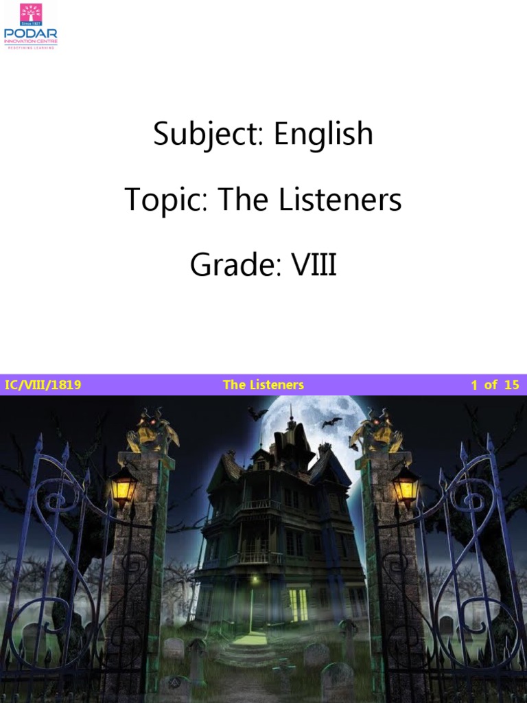 The Listeners: Class 7 Q&A Guide | PDF | Art | Poetry
