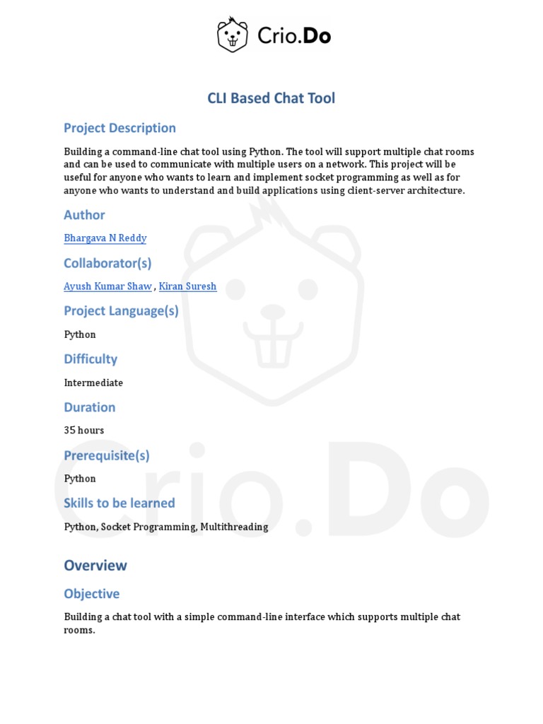 CLI Based Chat Tool | Download Free PDF | Thread (Computing) | Process ...