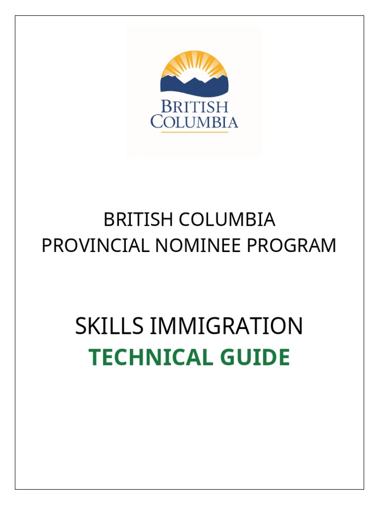 BC PNP Skills Immigration Technical Guide | Download Free PDF ...