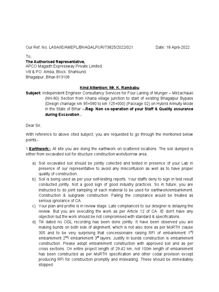 Draft letter letter 21 | PDF | Concrete