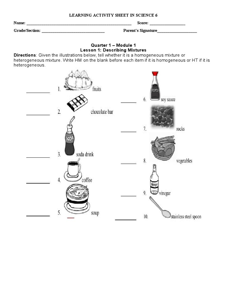 Las - First Quarter Module 1 and Module 2 Science | PDF | Mixture ...