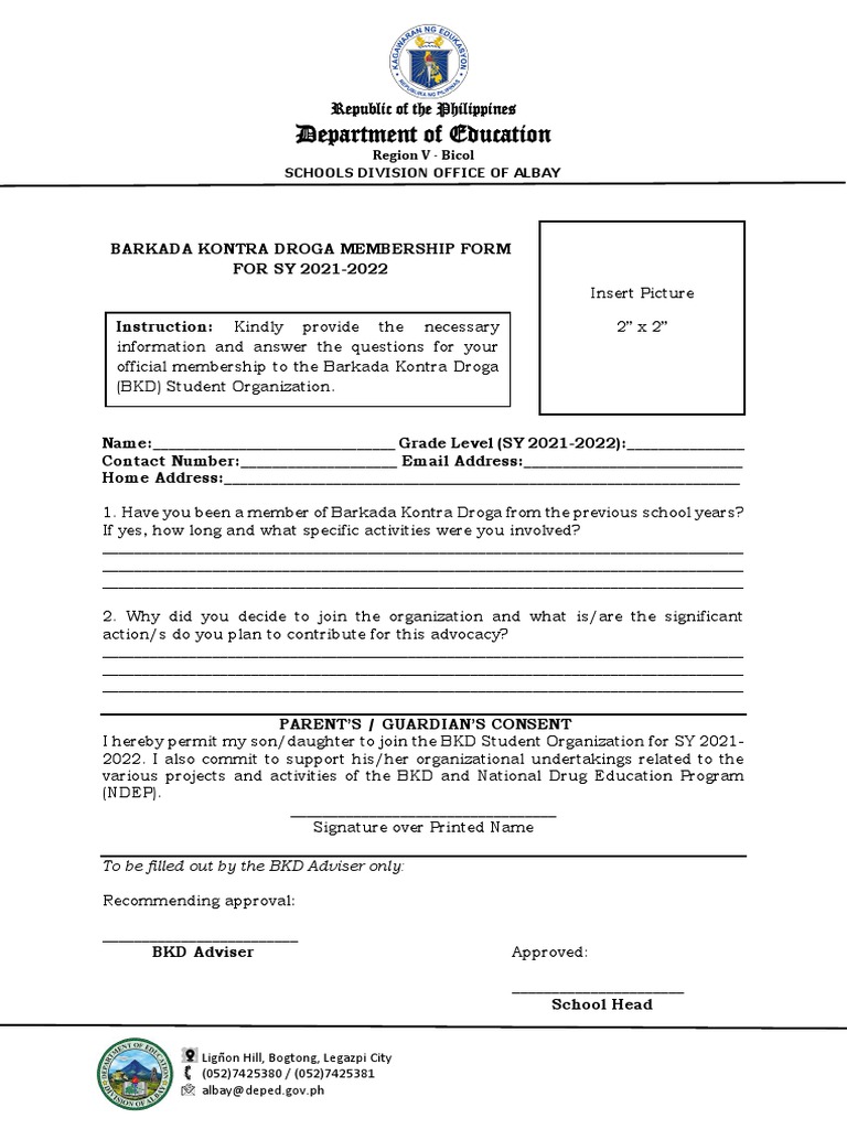 BKD Membership Form for SY 2021-2022 | PDF