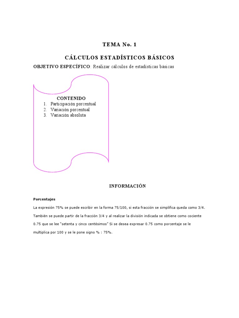 Formulas de Participación - Variación Porcentual y Absoluta | PDF ...