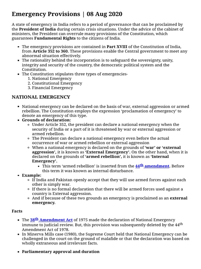 National Emergency | PDF | State Of Emergency | Government
