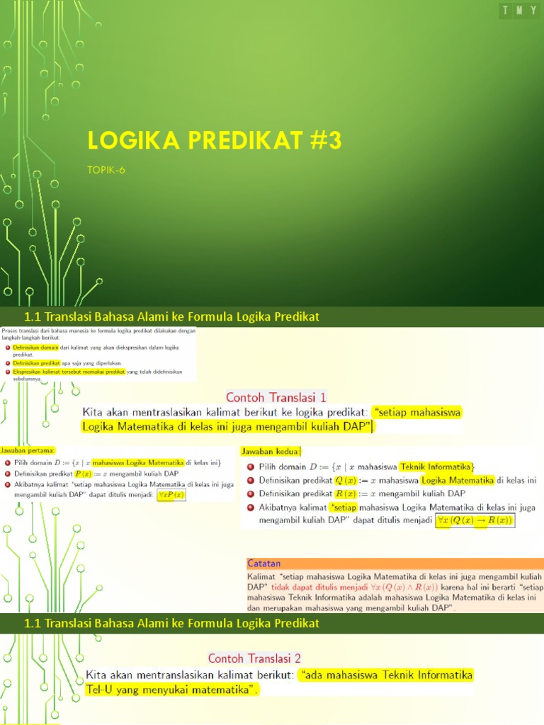 Logika Predikat #3: Topik-6 | PDF