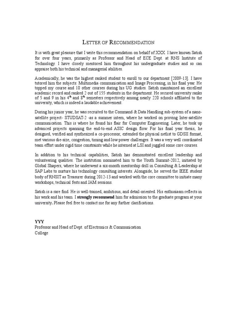 Sample - LOR - 1 | PDF