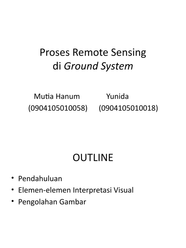 Proses Remote Sensing Di Ground System | PDF | Metode & Bahan Ajar | Seni
