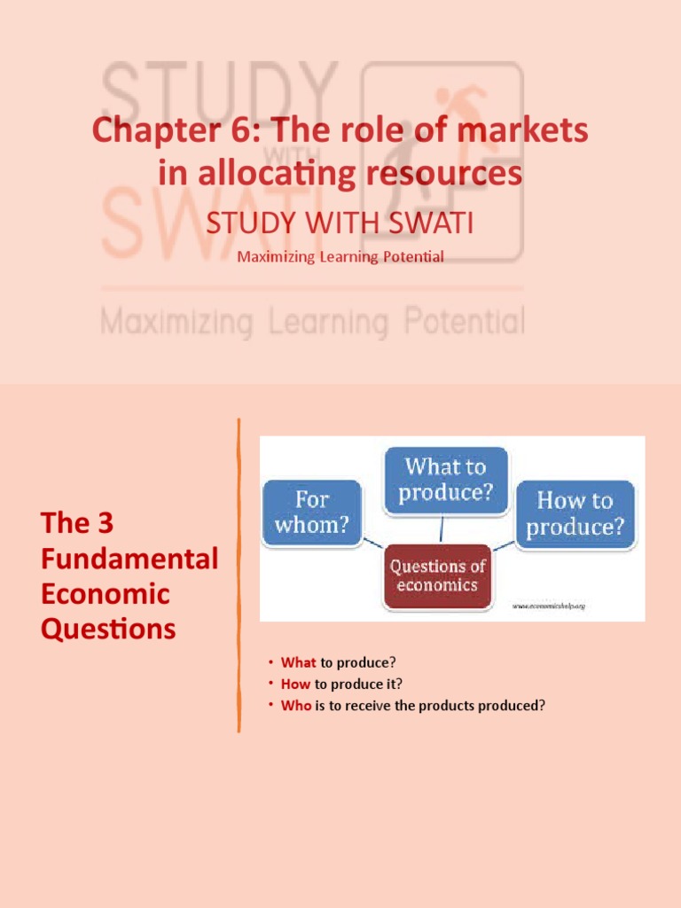 Chapter 6 The Role of Markets in Allocating Resources | PDF | Economic ...