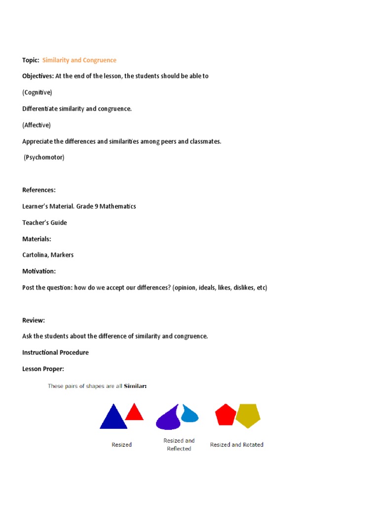 Similarity and Congruence | PDF