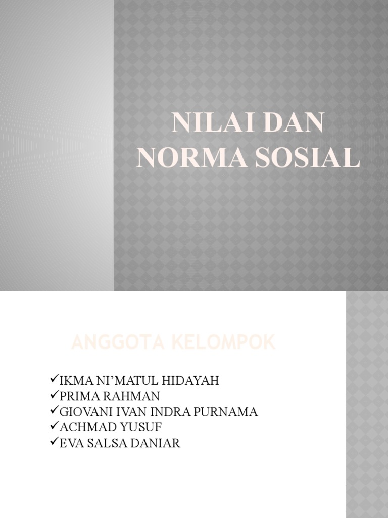 Nilai dan Norma Sosial dalam Masyarakat | PDF
