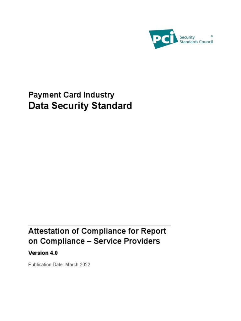 PCI DSS v4 0 ROC AOC Service Providers | PDF | Payment Card Industry ...