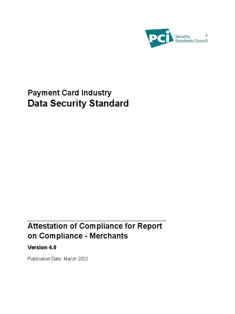 Pci Dss v4 0 Roc Aoc Merchants | PDF | Payment Card Industry Data ...