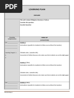 PEAC 2022 Learning Plan Template | PDF | Rubric (Academic) | Cognition