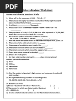 Class - 4 Maths Worksheet-1-Ch. Numbers Beyond 9999 | PDF
