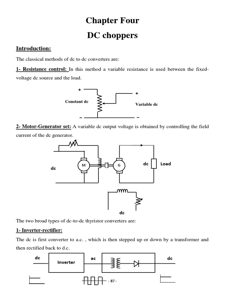 Chapter Four DC Choppers | PDF | Capacitor | Electric Power
