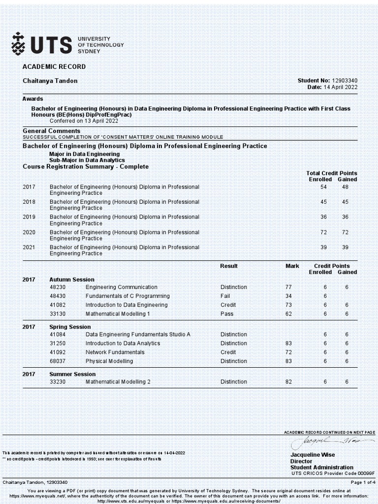 Final Transcript | PDF | Bachelor's Degree | Academic Degree