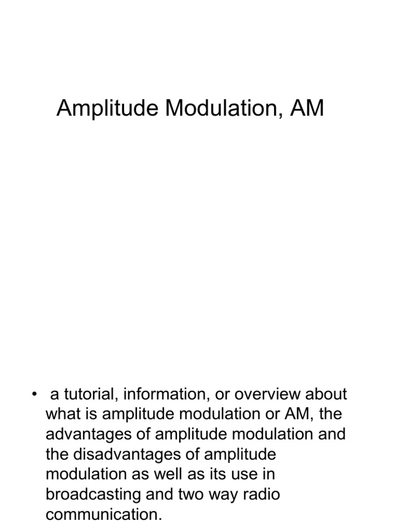 Modulation, AM, FM | Download Free PDF | Frequency Modulation | Detector (Radio)