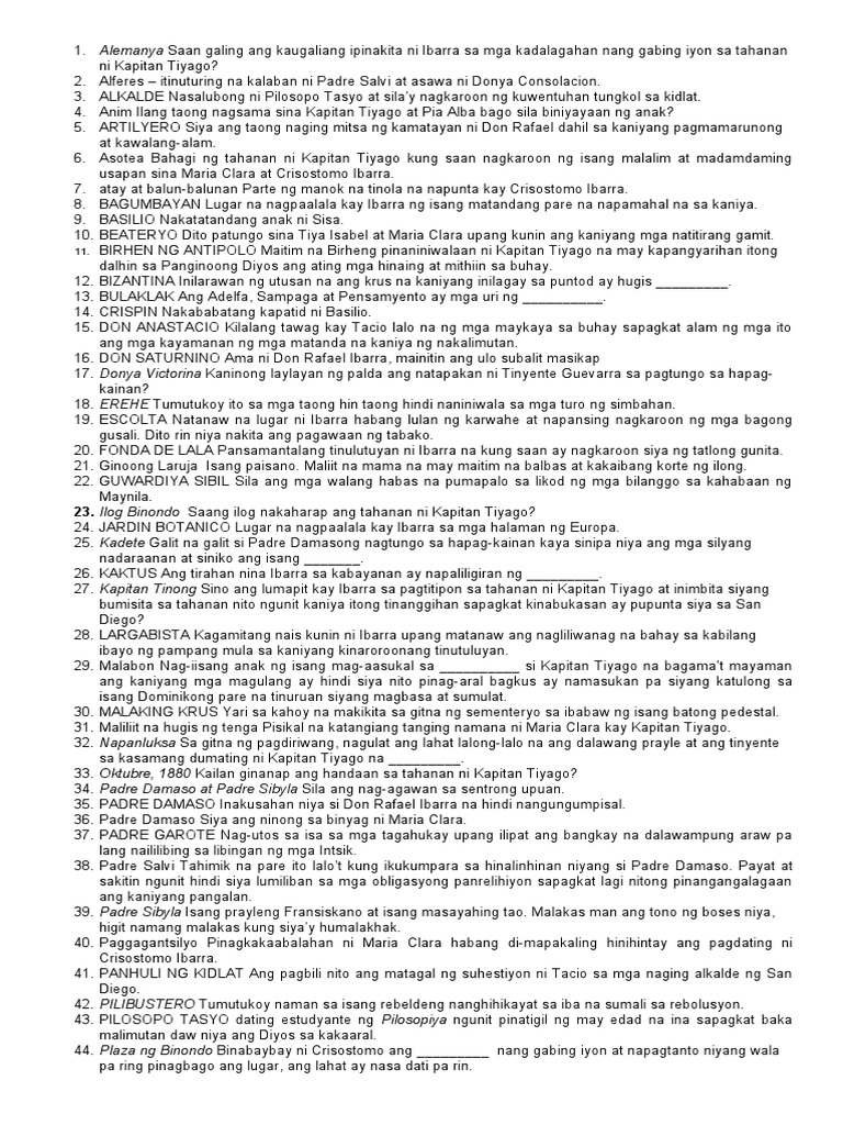 Fil 9 Mahabang Pagsusulit Kabanata 1-27 | PDF