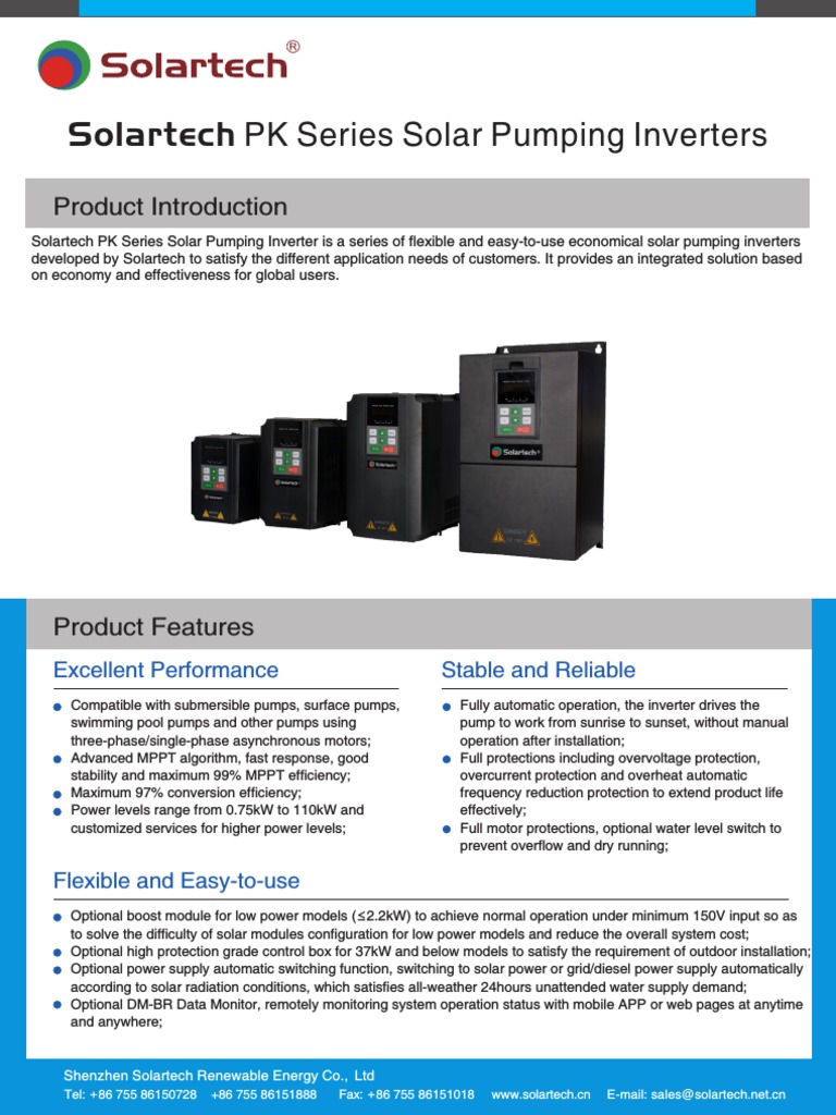 Solartech PK Solar Pumping Inverters (1) | PDF | Power Inverter ...