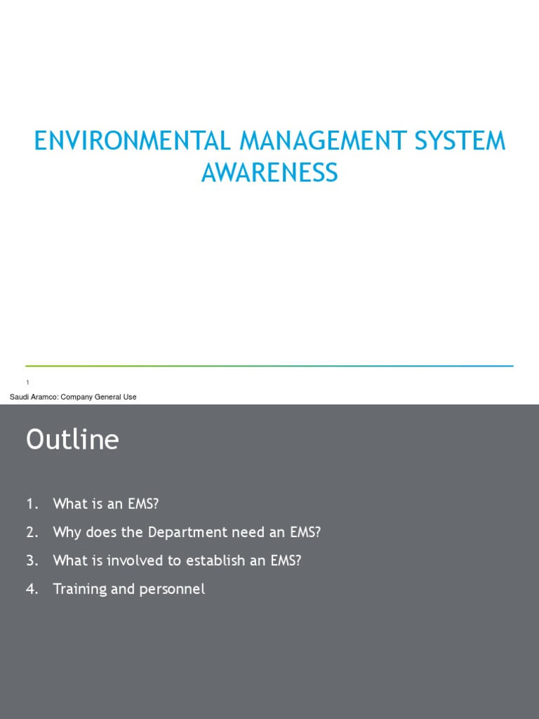Environmental Management System Awareness: Saudi Aramco: Company ...