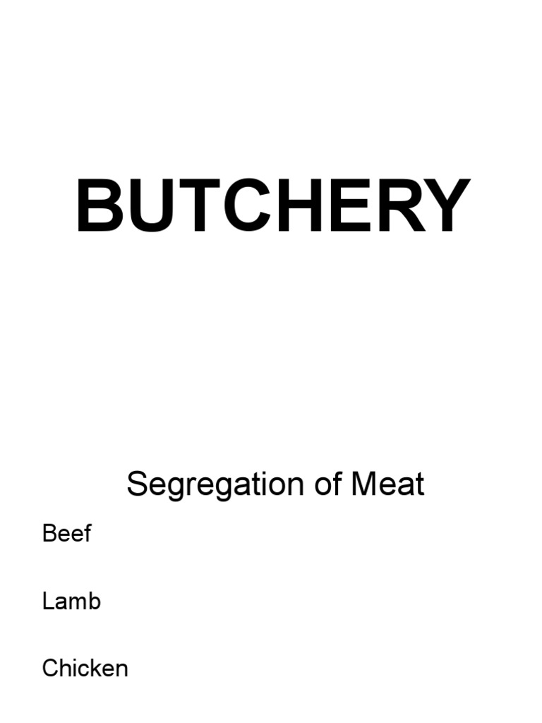 Butcher Training | PDF