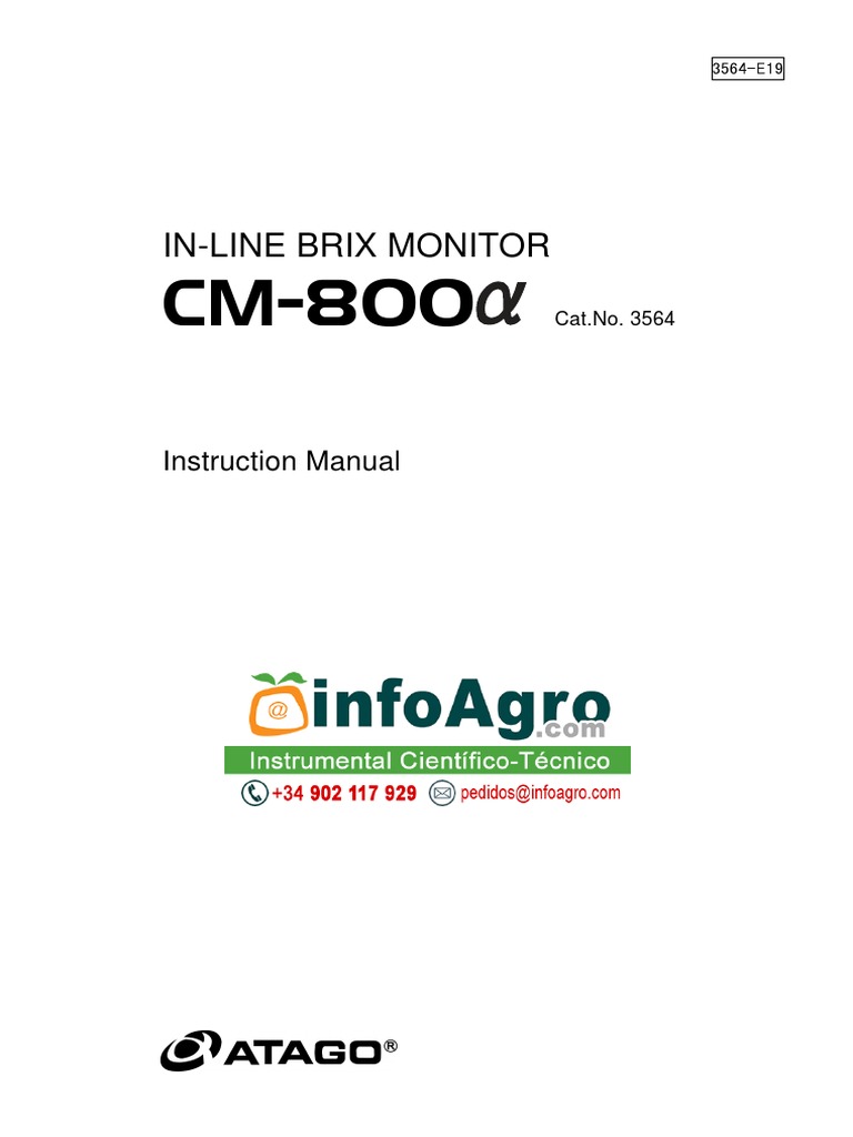 In-Line Brix Monitor: Instruction Manual | PDF | Electrical Connector ...