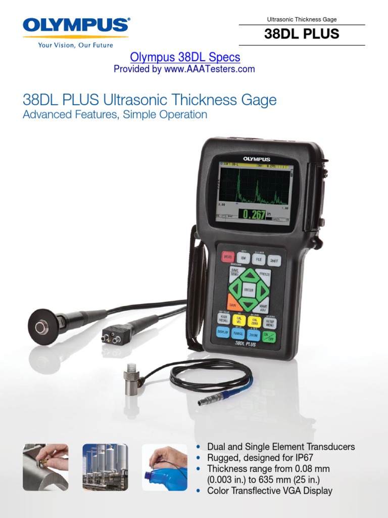 Olympus 38dl Plus Specifications Spec Sheet | PDF | Ultrasound | Comma ...
