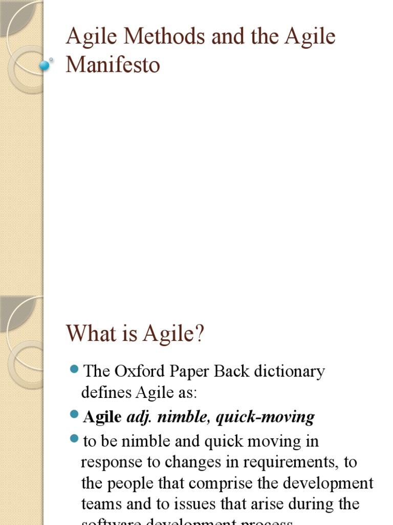 Agile Methods and The Agile Manifesto | PDF | Agile Software Development | Software Development ...