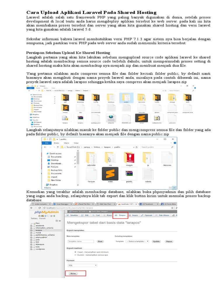 Cara Upload Aplikasi Laravel Pada Shared Hosting | PDF | Komputer