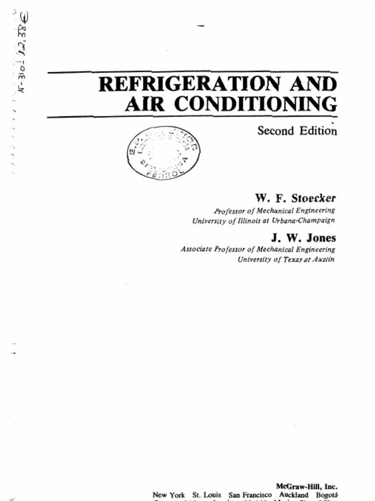 Refrigeration & Air Conditioning by W.F. Stoecker & J.W Jhones-1-2 | PDF | Heat Transfer | Heat