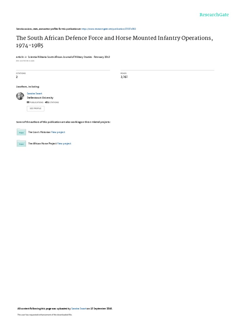 SADF Horse Infantry Operations 1974-85 | PDF | Equestrianism | Infantry